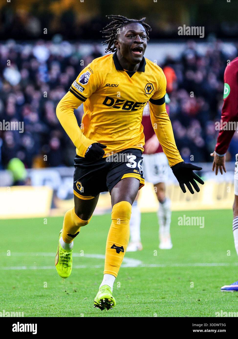 Mateus Mane (36 Wolves) celebrates scoring the third Wolves goal during ...