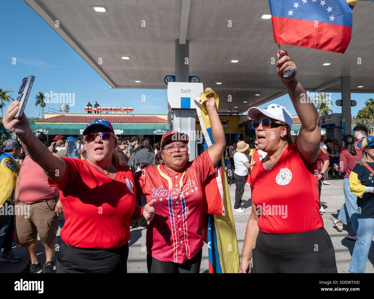 DORAL, FL JAN 3, 2026: Venezuelans react after the United States ...