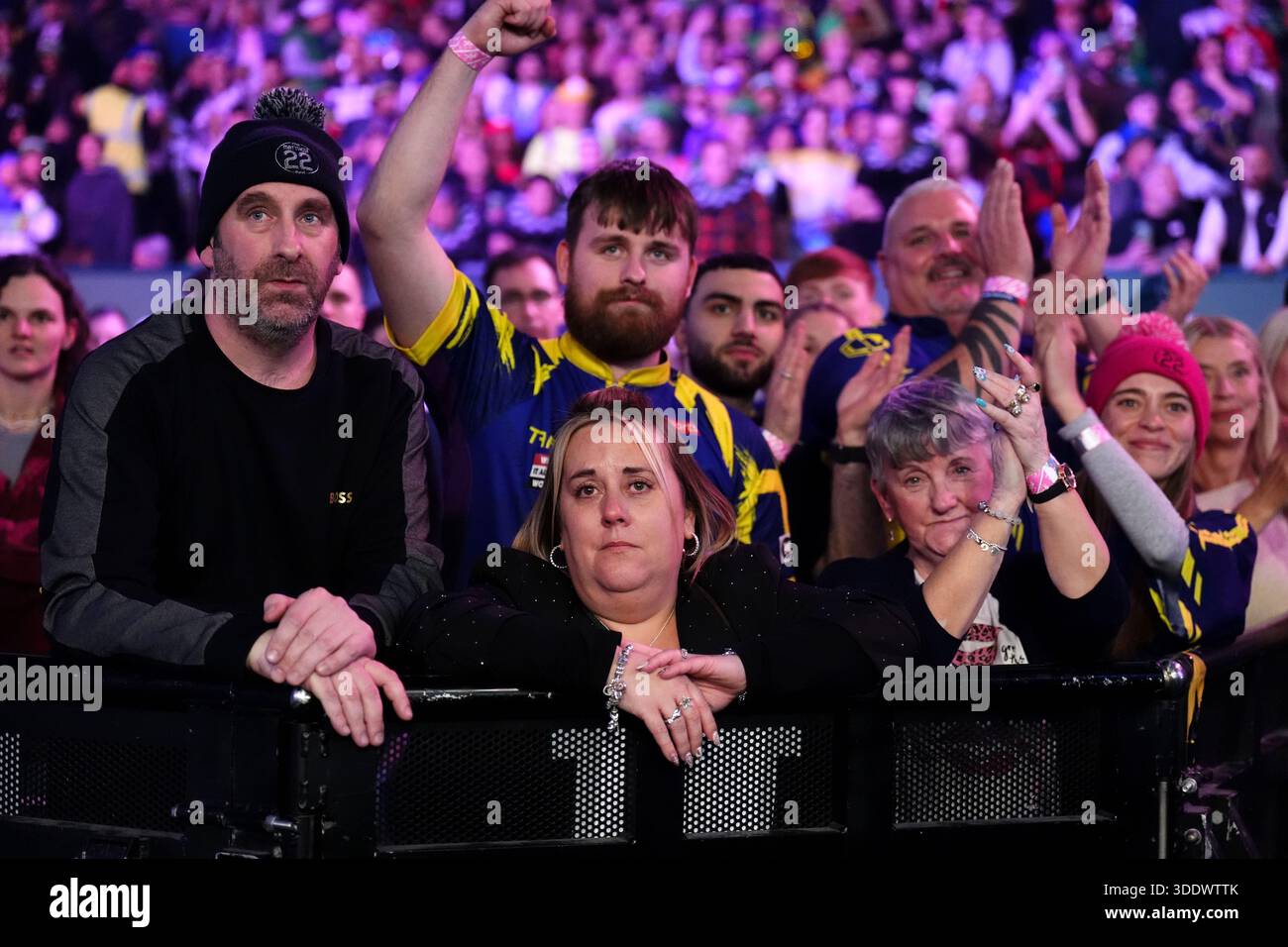 Luke Littler's father Anthony Buckley (left), mother Lisa Littler ...