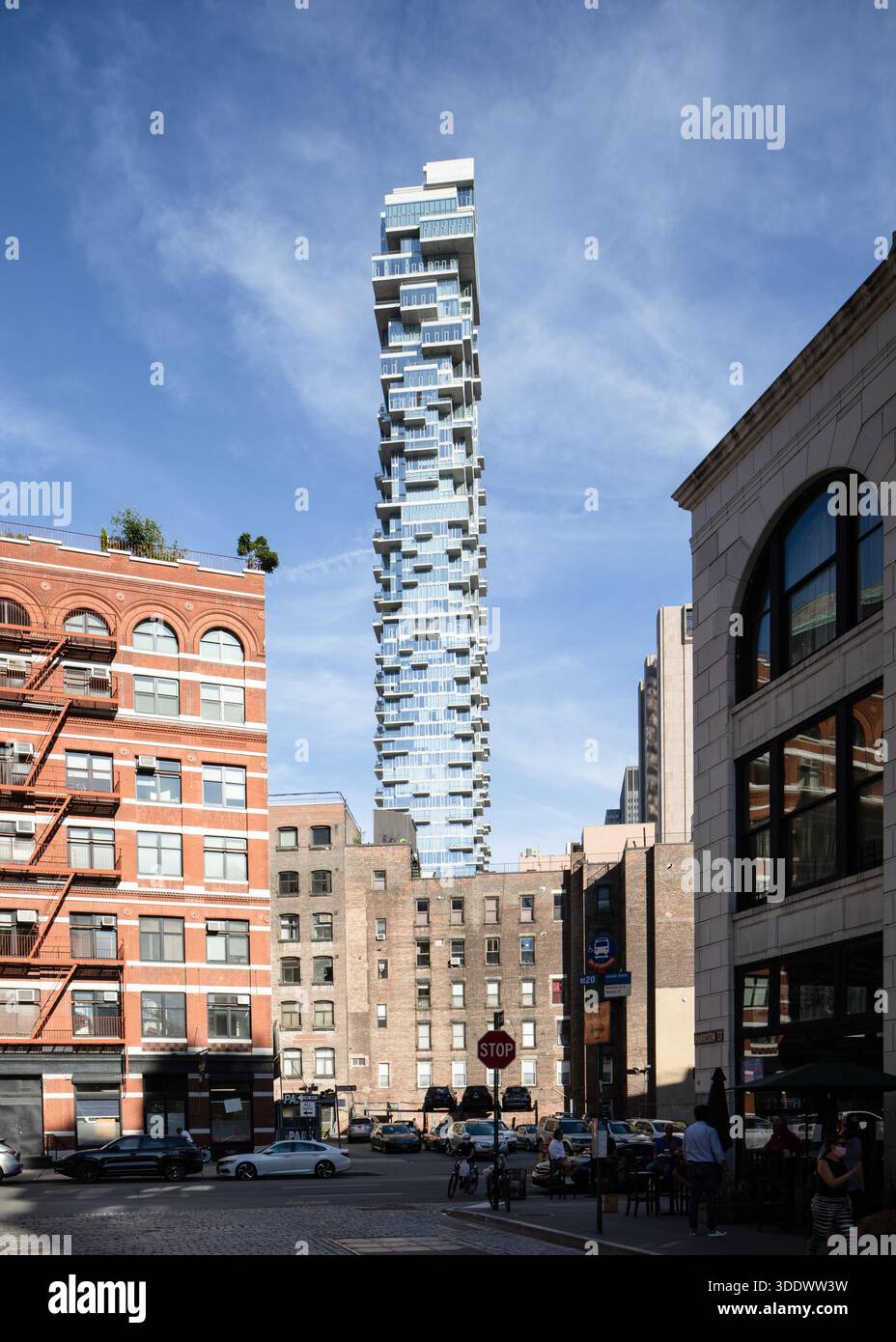 The iconic "Jenga Tower" at 56 Leonard Street in Tribeca, New York City ...