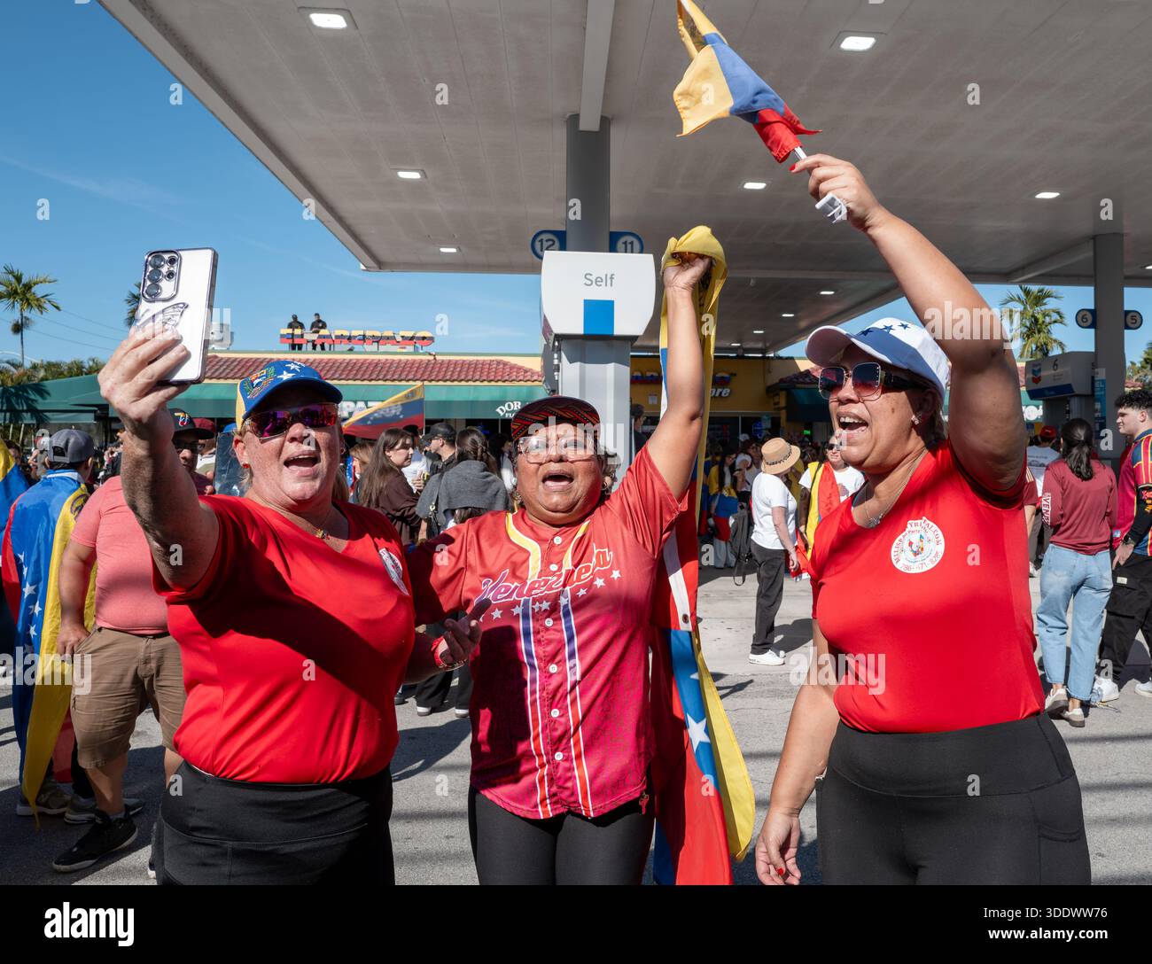 DORAL, FL JAN 3, 2026: Venezuelans react after the United States ...