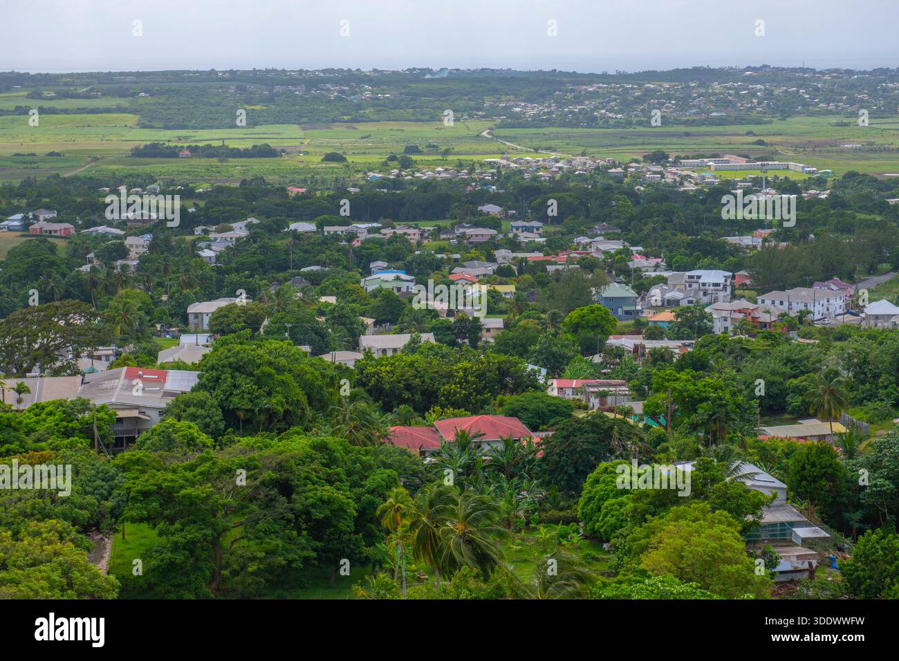 Gun Hill village aerial view from Gun Hill Signal Station in St. George ...