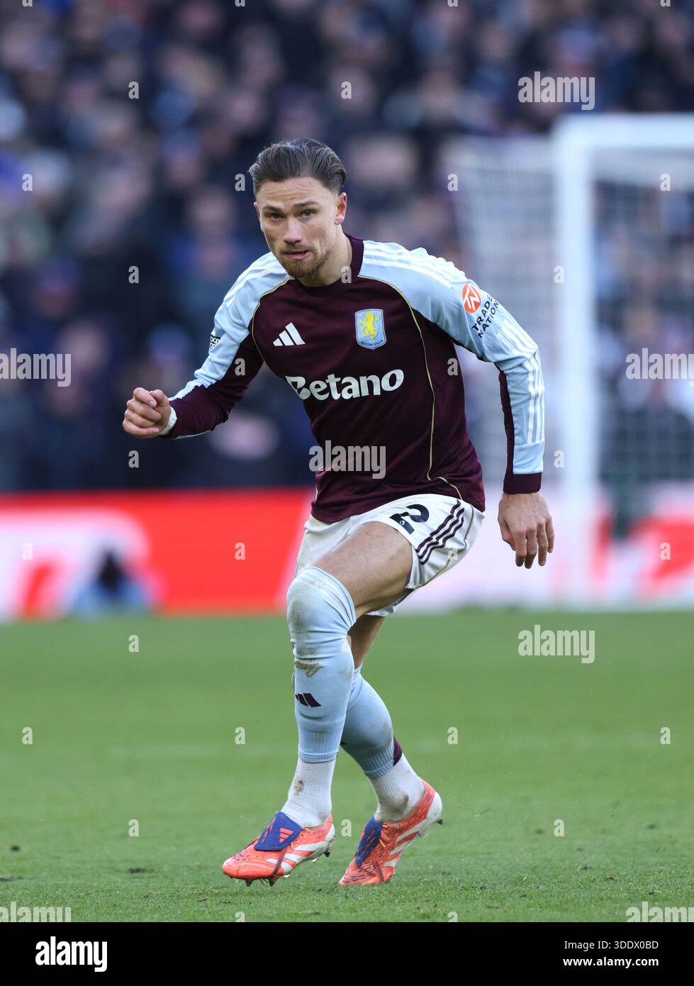 Matty Cash (AV) at the Aston Villa v Nottingham Forest EPL match, at ...