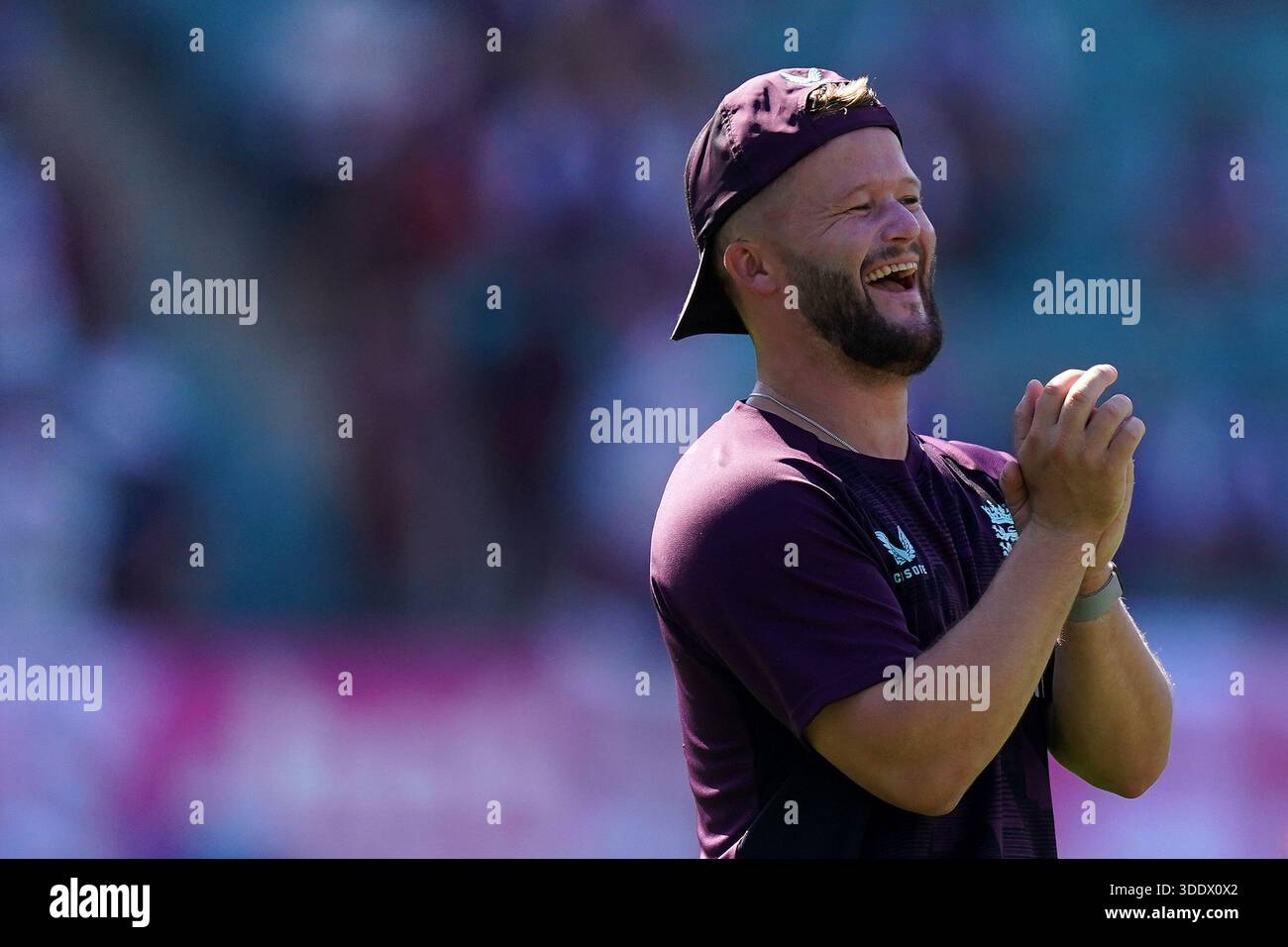 England’s Ben Duckett laughs on day one of the fifth NRMA Insurance ...