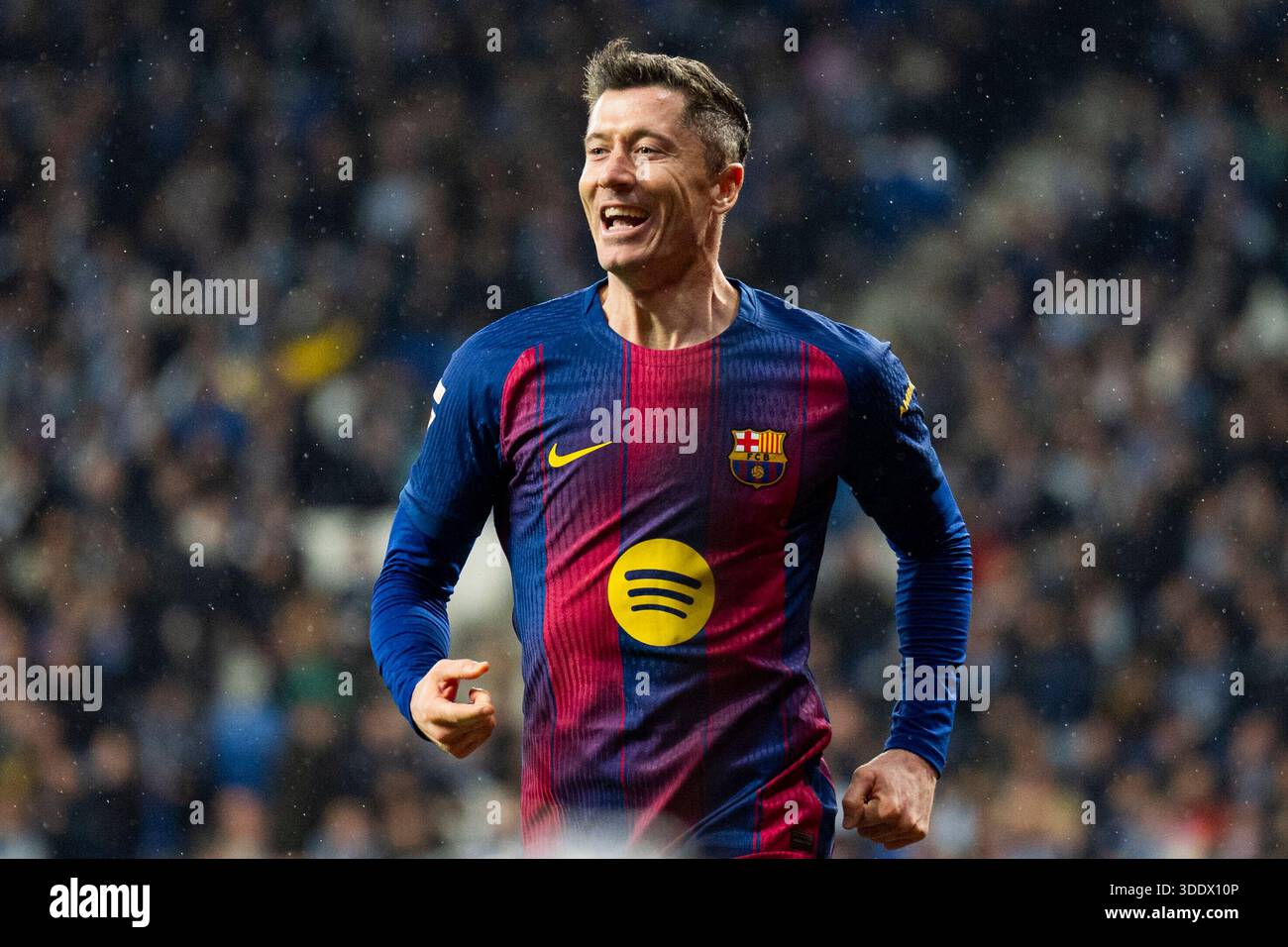 Robert Lewandowski (FC Barcelona) celebrates after scoring during La ...