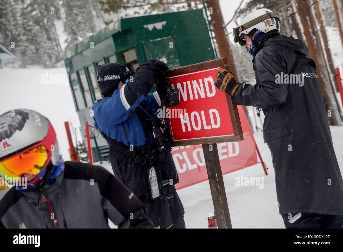 Kirkwood Ski Resort employees shut down Chair 6 in Kirkwood, Calif., on ...