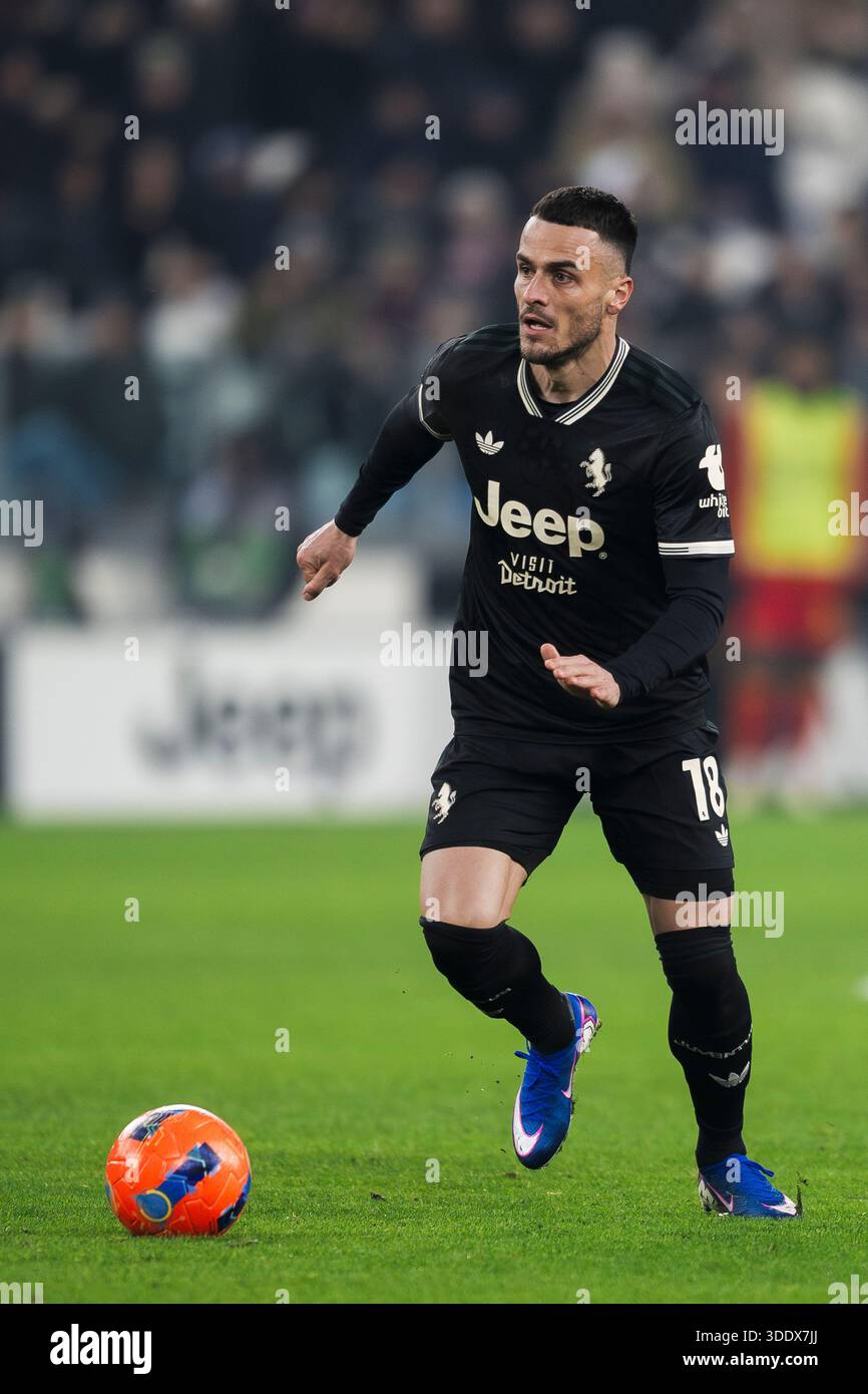 Filip Kostic of Juventus FC in action during the Serie A football match ...