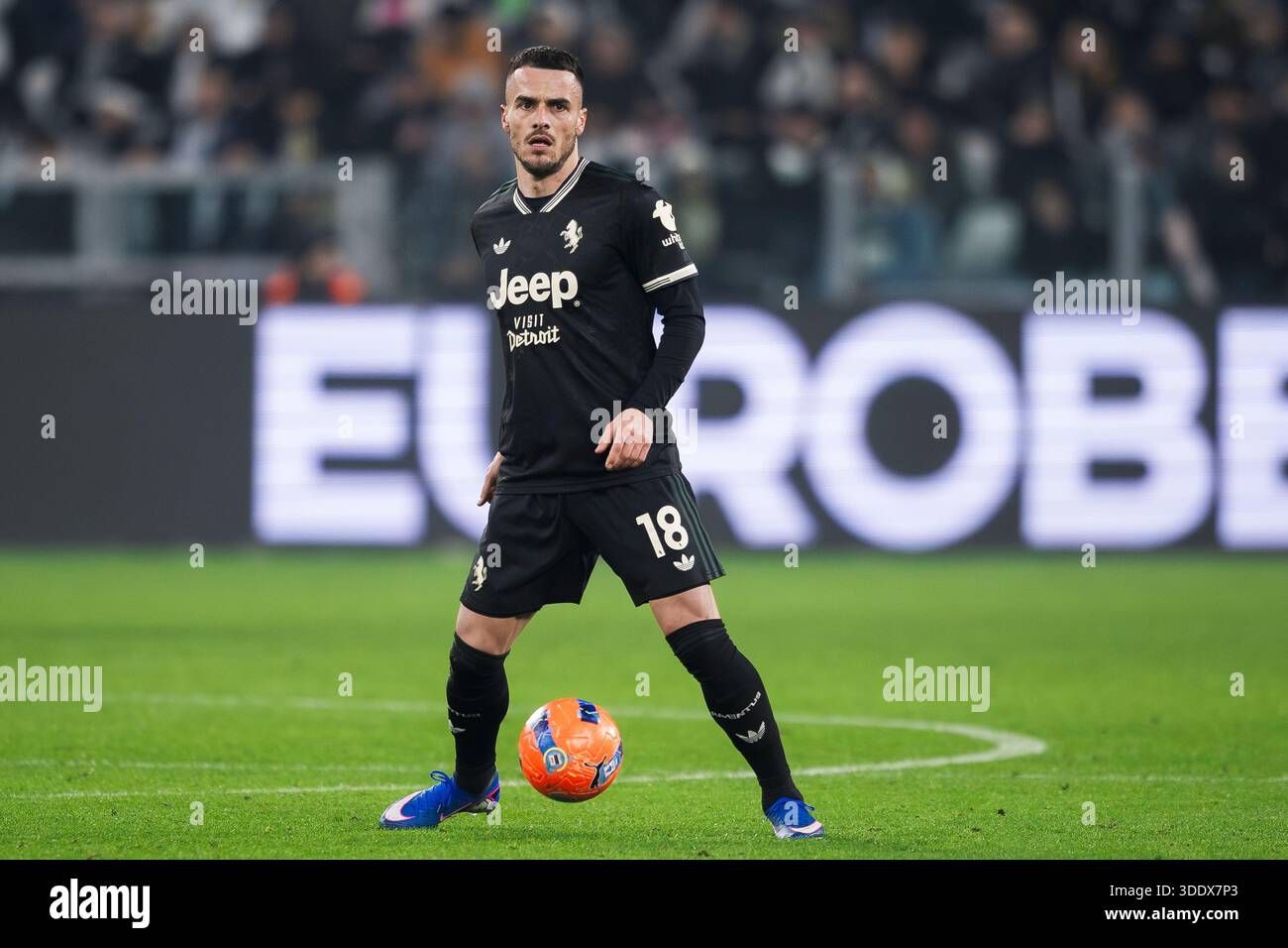 Filip Kostic of Juventus FC in action during the Serie A football match ...