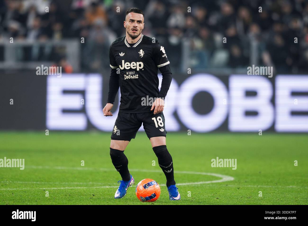 Filip Kostic of Juventus FC in action during the Serie A football match ...