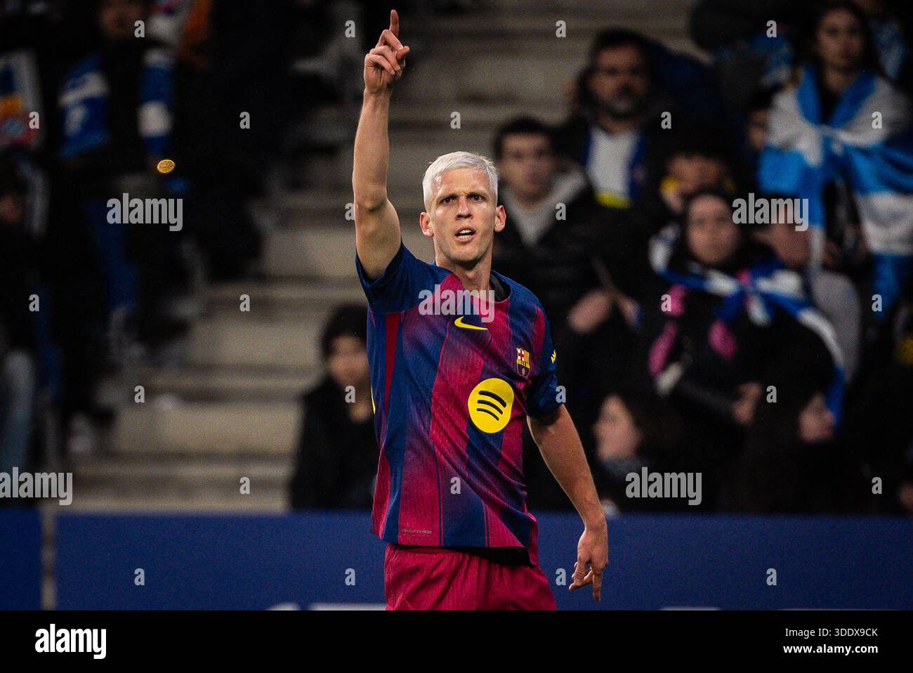 Dani OLMO of Barcelona celebrates his goal during the Spanish ...