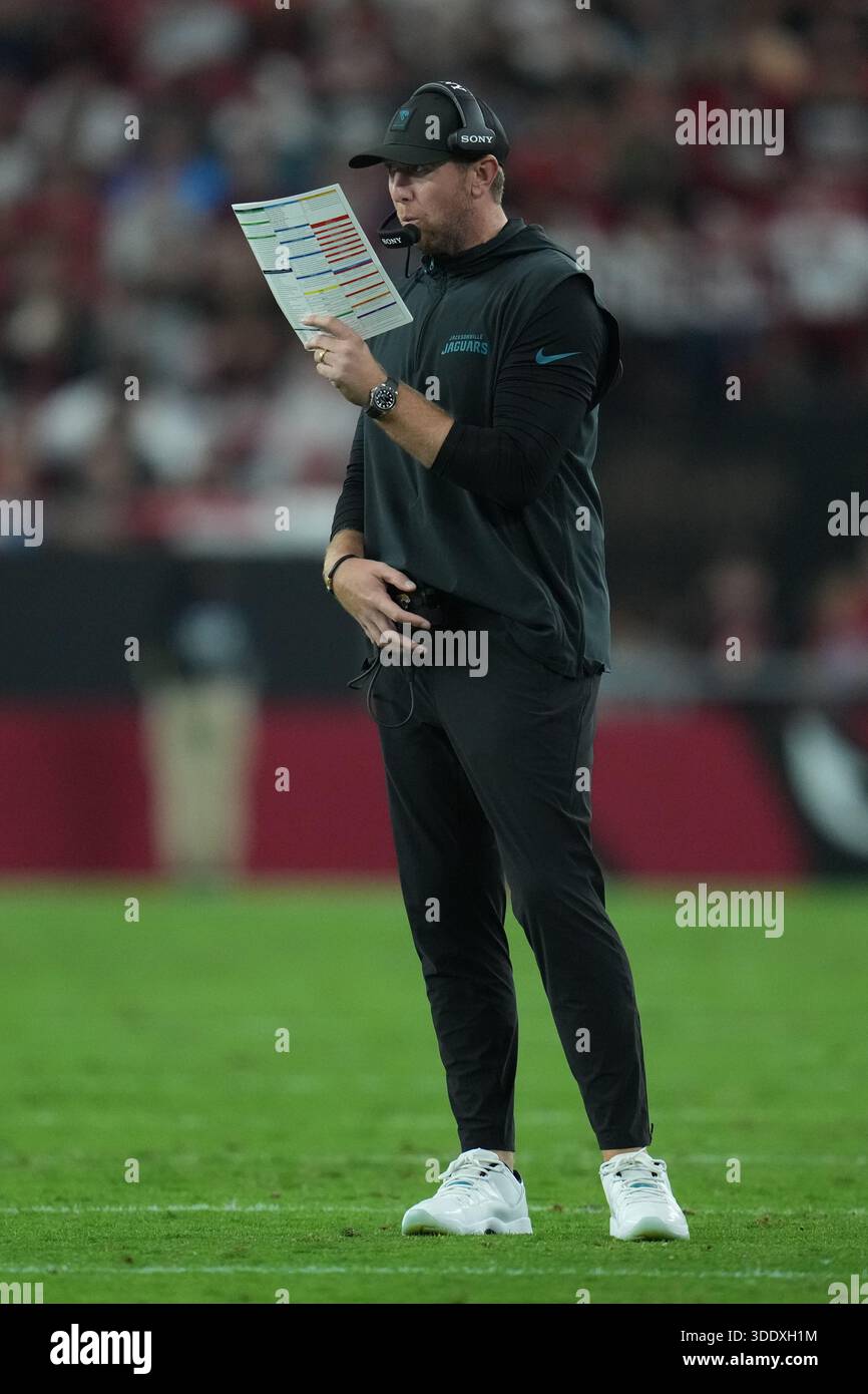 Jacksonville Jaguars head coach Liam Coen during an NFL football game ...