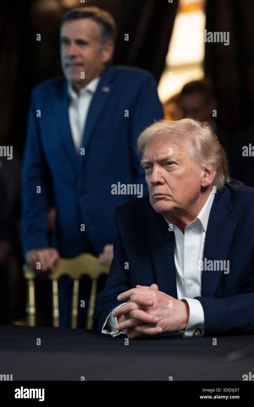 In this photo released by the White House, President Donald Trump ...