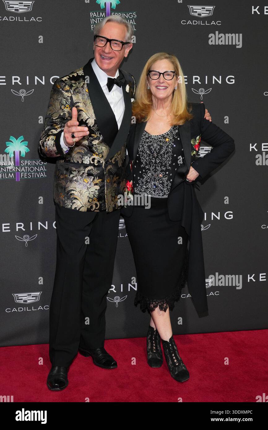 Paul Feig, left, and Laurie Feig arrive at the 37th Palm Springs ...