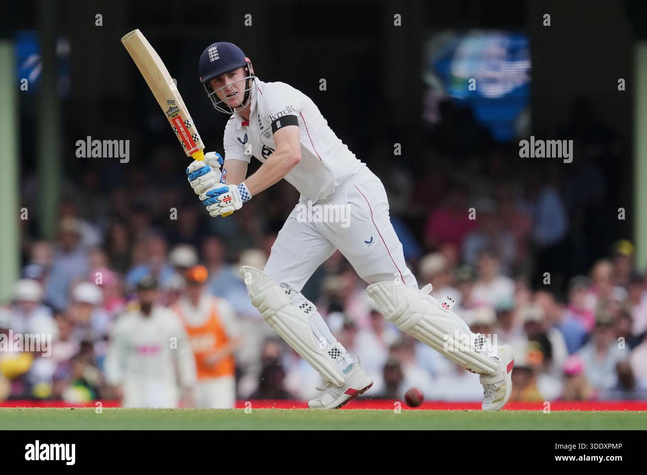 England's Harry Brook bats during play on day one of the fifth and ...