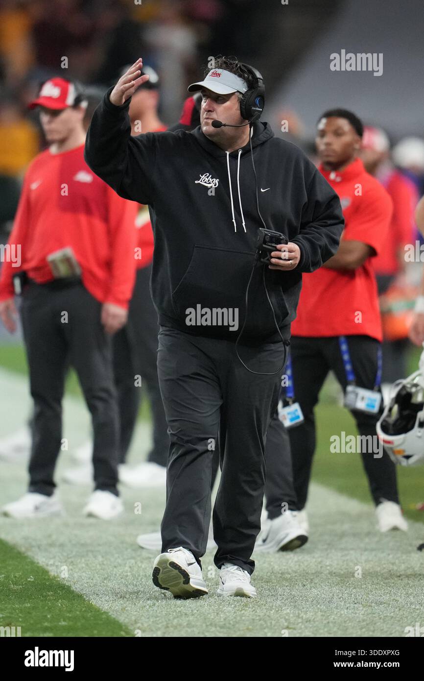 New Mexico head coach Jason Eck in the first half during the Rate Bowl ...