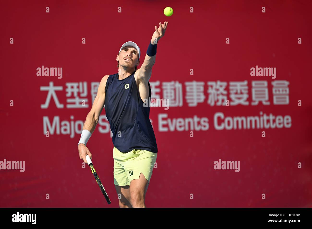 Patrick Kypson, an American tennis player, during a match at the Hong ...