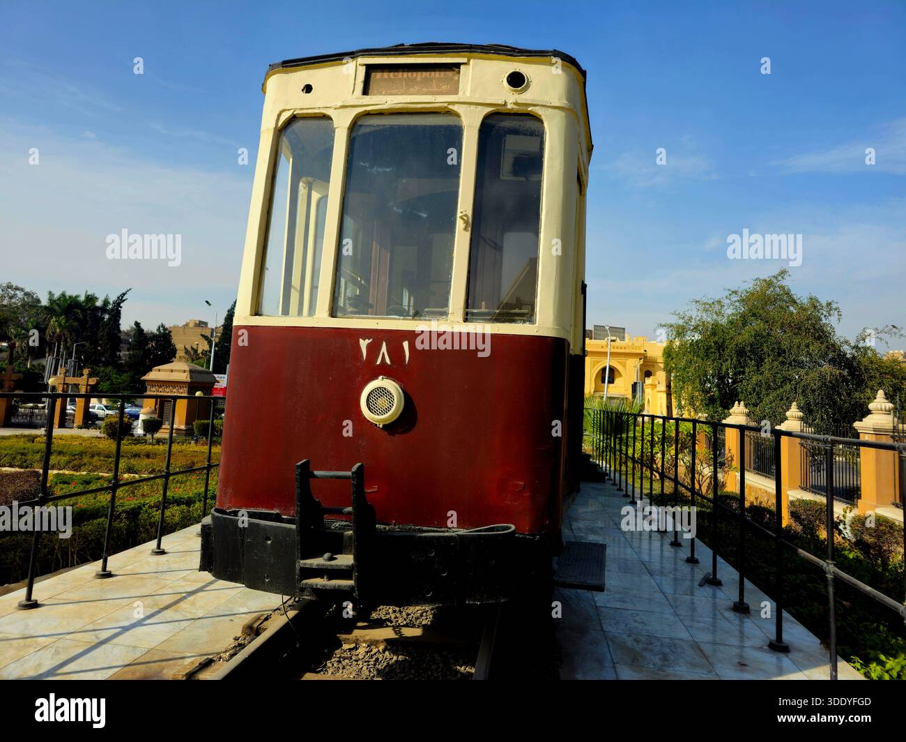 Cairo, Egypt, January 1 2026: A tramcar from the former Heliopolis ...