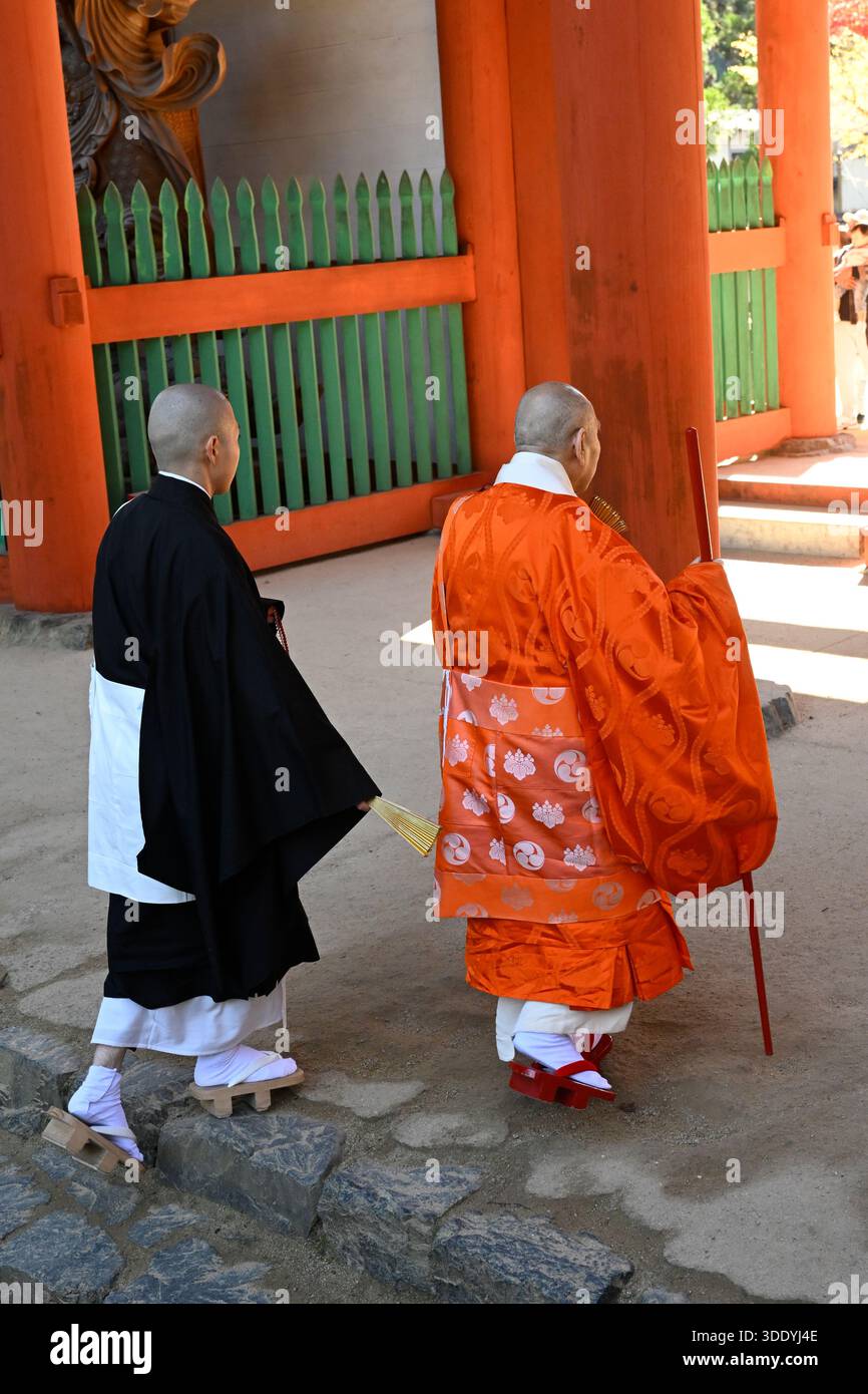 Japanese monk walking on typical sandals,Koyasan,Wakayama,Japan Stock ...