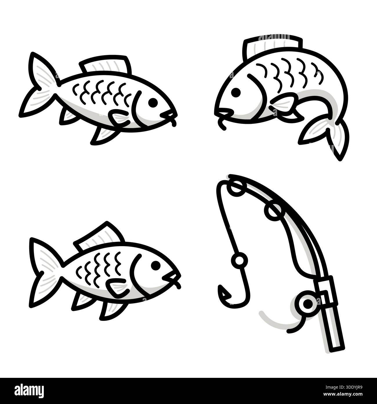 Art bait black outline Cut Out Stock Images & Pictures - Alamy