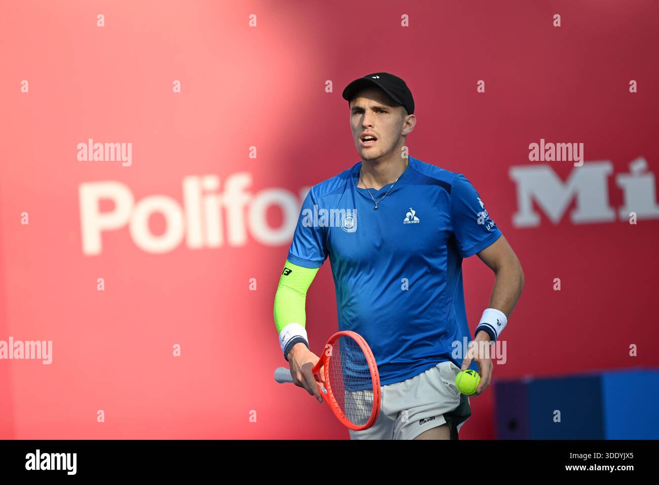 Zsombor Piros, a Hungarian tennis player, during a match at the Hong ...