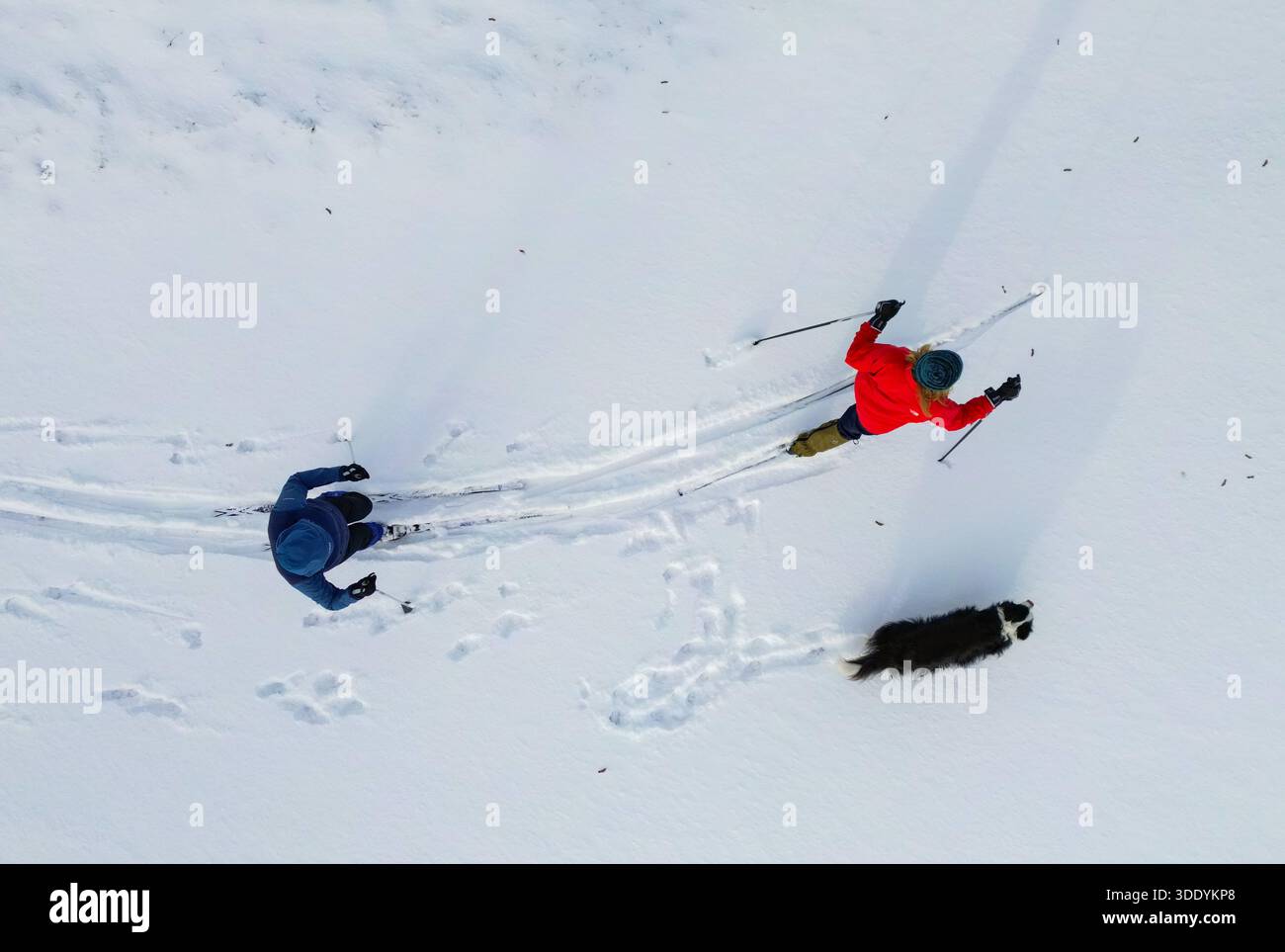 02 January 2026, Brandenburg, Sieversdorf: Two women go on an outing ...