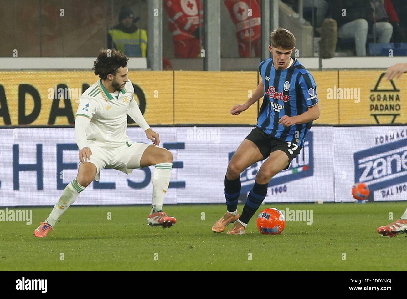 Charles De Ketelaere of Atalanta BC. competes for the ball with Mario ...