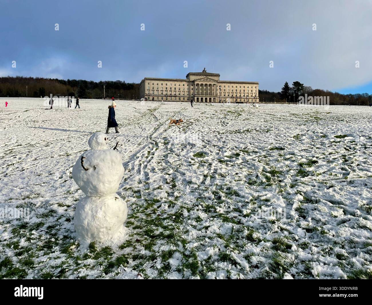 Wintry conditions on the Stormont estate in east Belfast. Weather ...