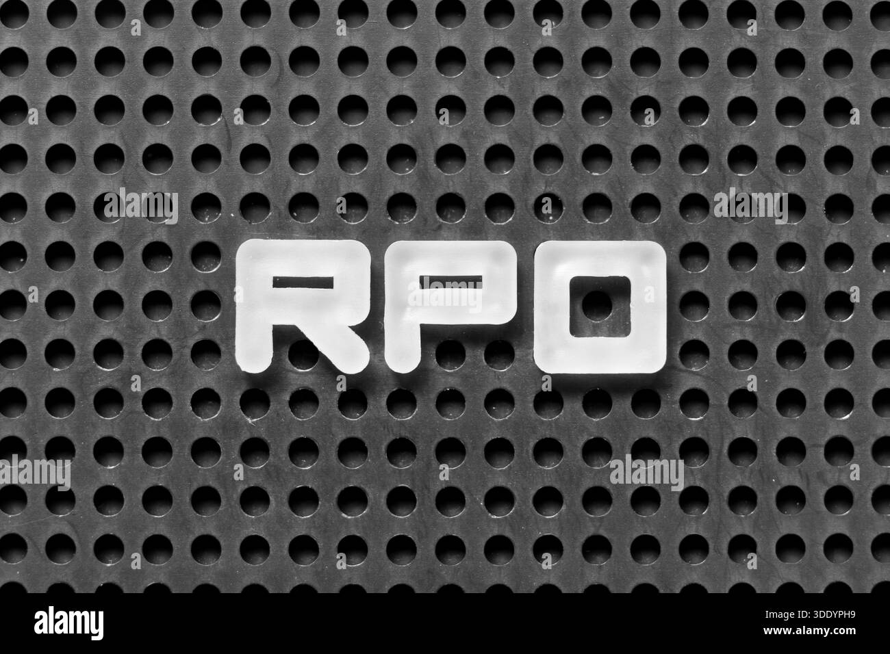 White alphabet letter in word RPO (abbreviation of recovery point ...