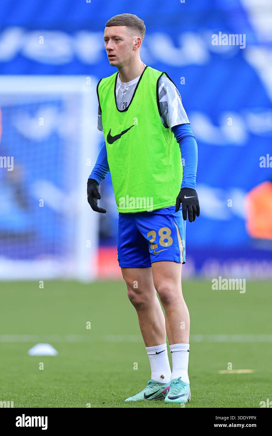 Jay Stansfield of Birmingham City in the pregame warmup session during ...