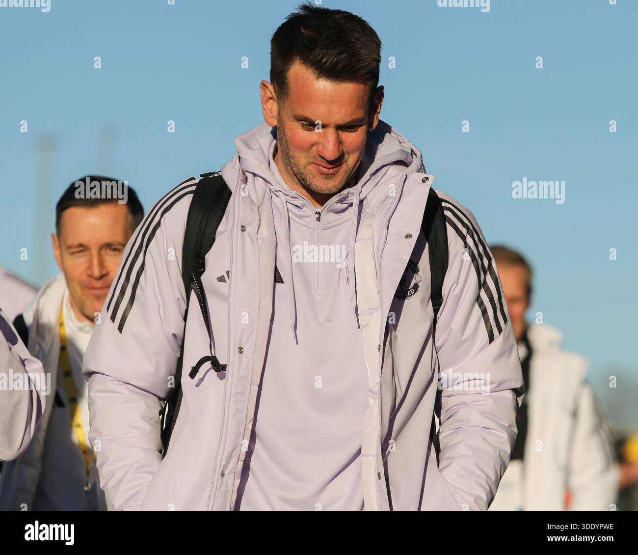 Manchester United goalkeeper Thomas Heaton arrives ahead of the Premier ...