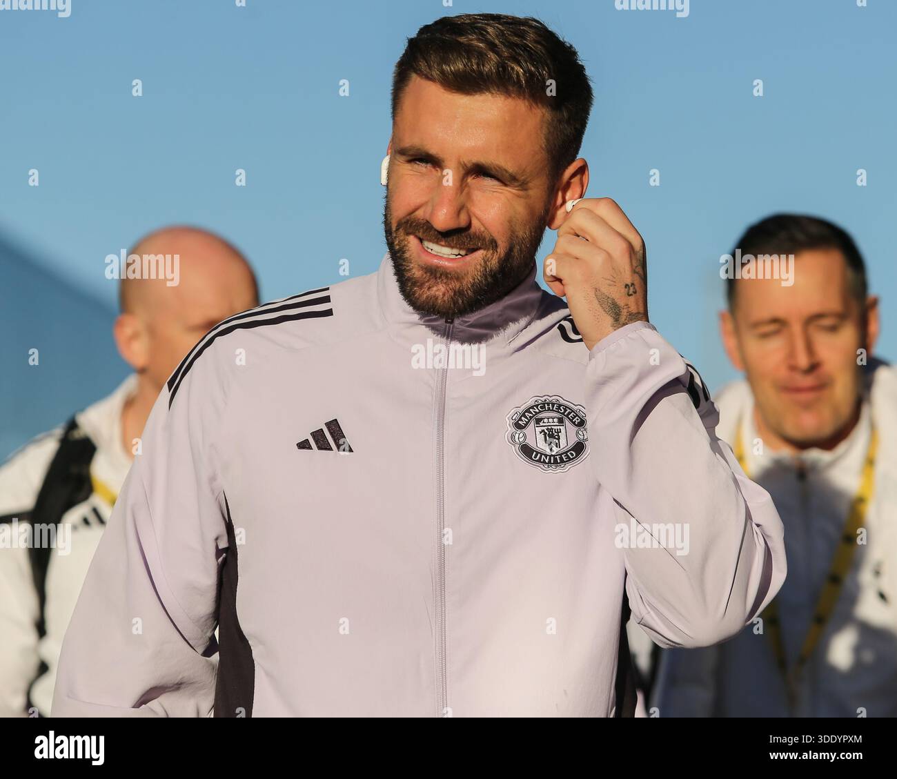 Luke Shaw of Manchester United arrives ahead of the Premier League ...