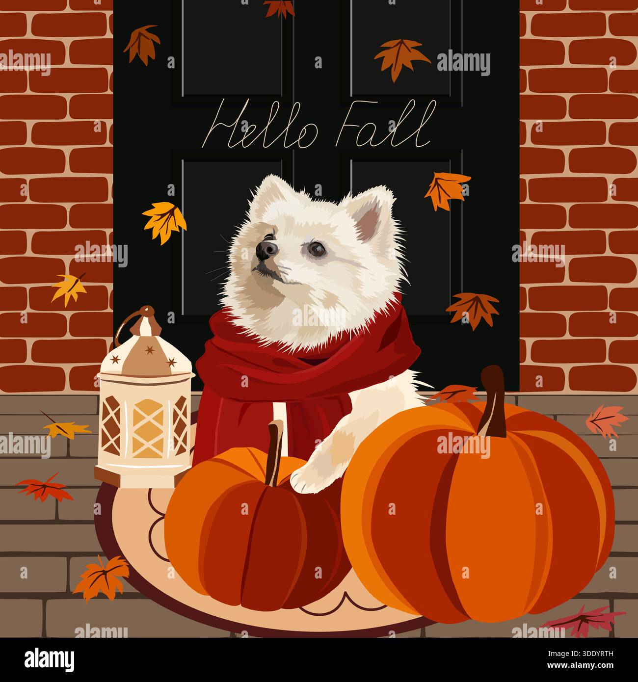 White dog puppy sits Stock Vector Images - Alamy