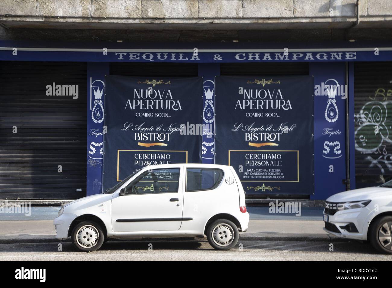 Milan, facade of the former Gintoneria privè of Davide Lacerenza, a ...
