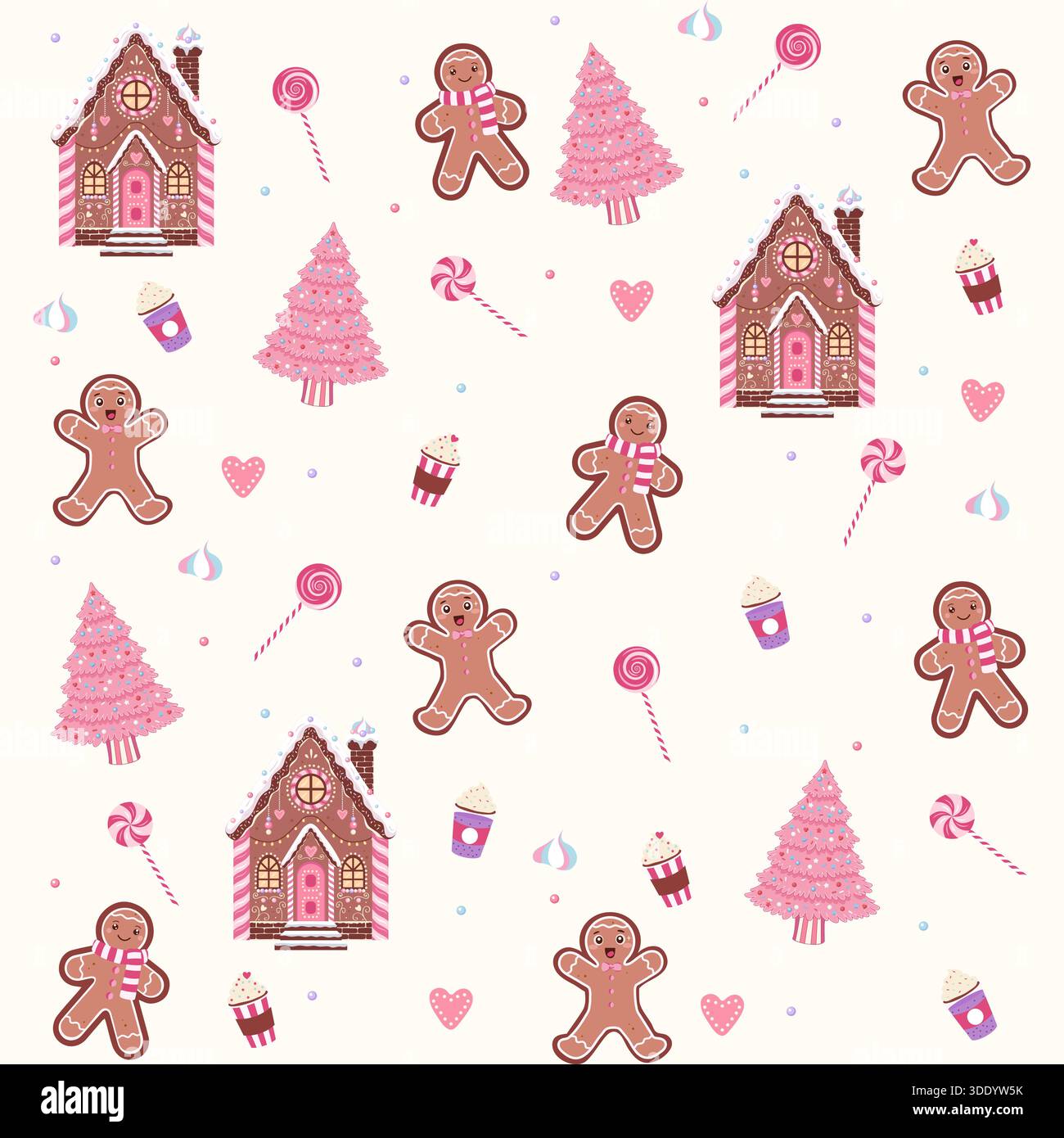 Festive pattern featuring gingerbread Stock Vector Images - Alamy