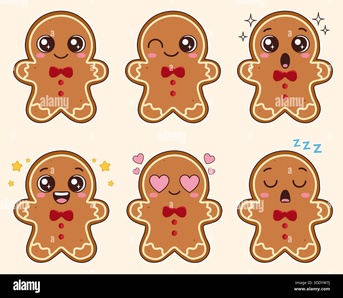 Gingerbread love cartoon character Stock Vector Images - Alamy