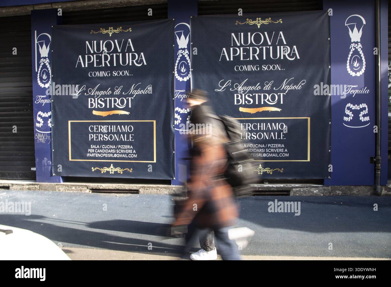 Milan, facade of the former Gintoneria privè of Davide Lacerenza, a ...