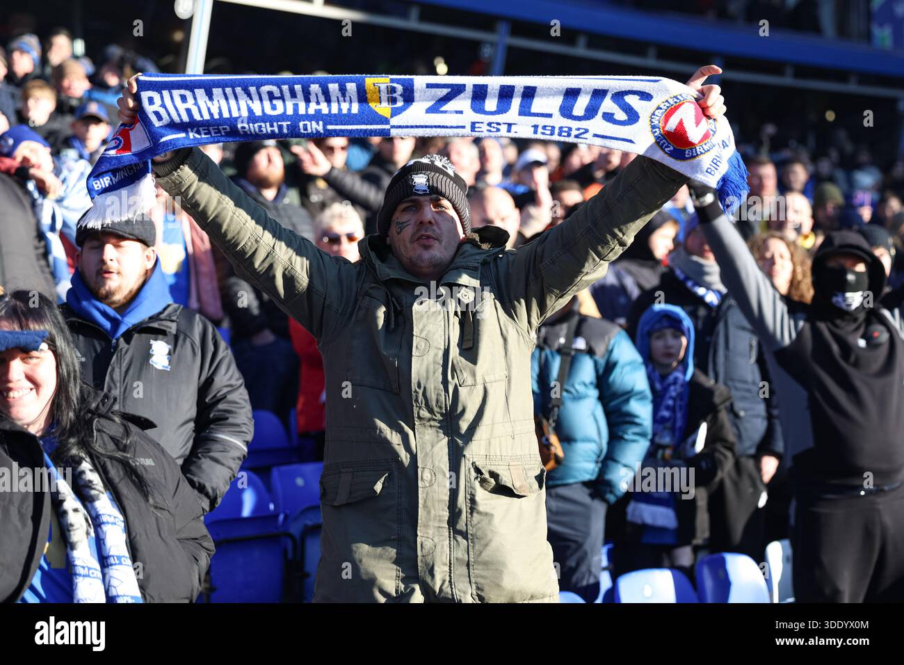 Fan with a banner during the Sky Bet Championship match Birmingham City ...