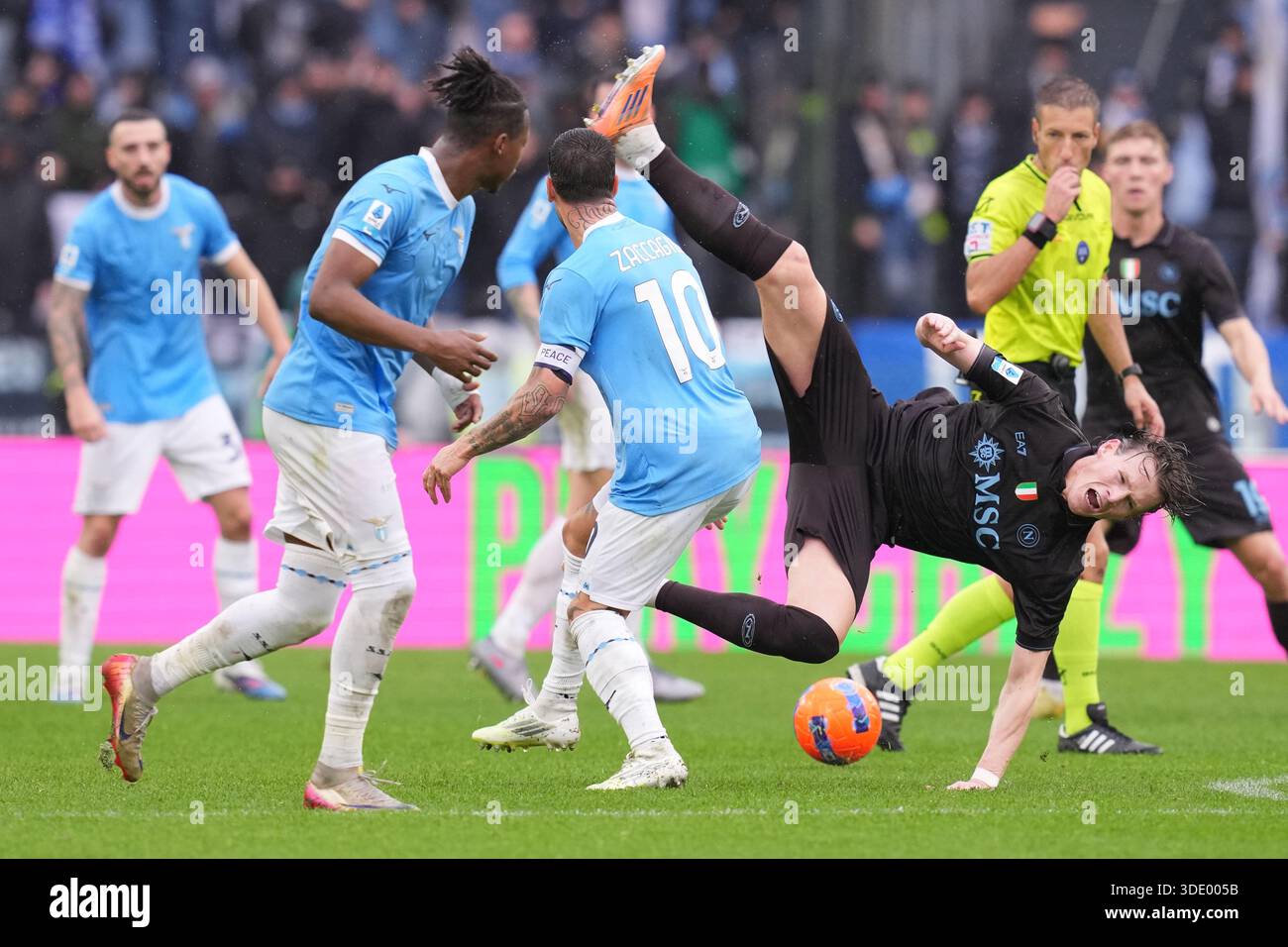 Lazio’s Mattia Zaccagni Napoli's Scott McTominay during the Serie A ...