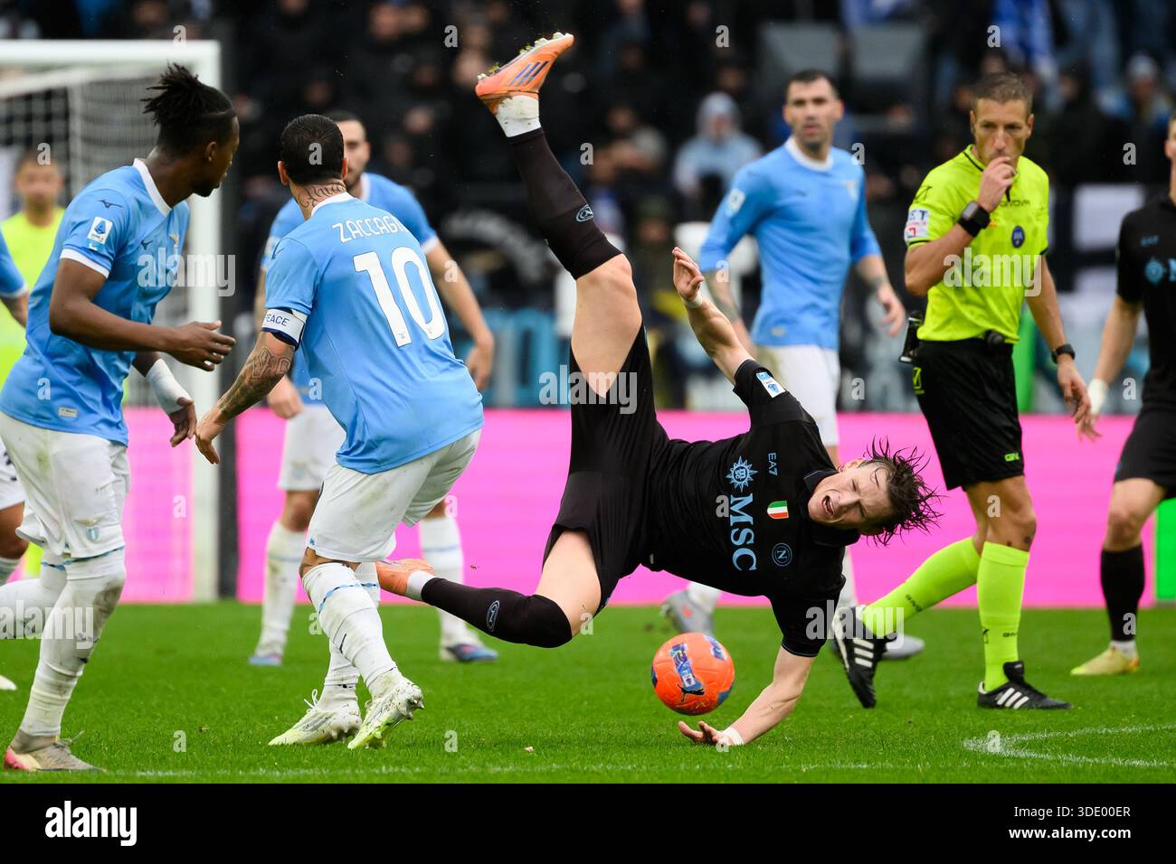 Mattia Zaccagni of SS Lazio and Scott McTominay of SSC Napoli during ...