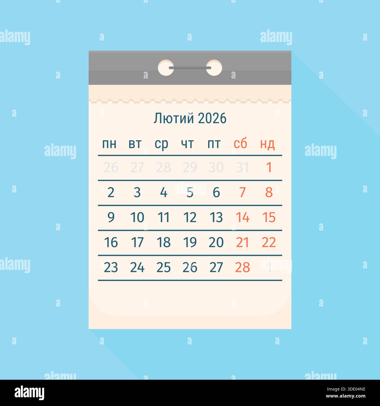 February 2026 calendar hi-res stock photography and images - Alamy