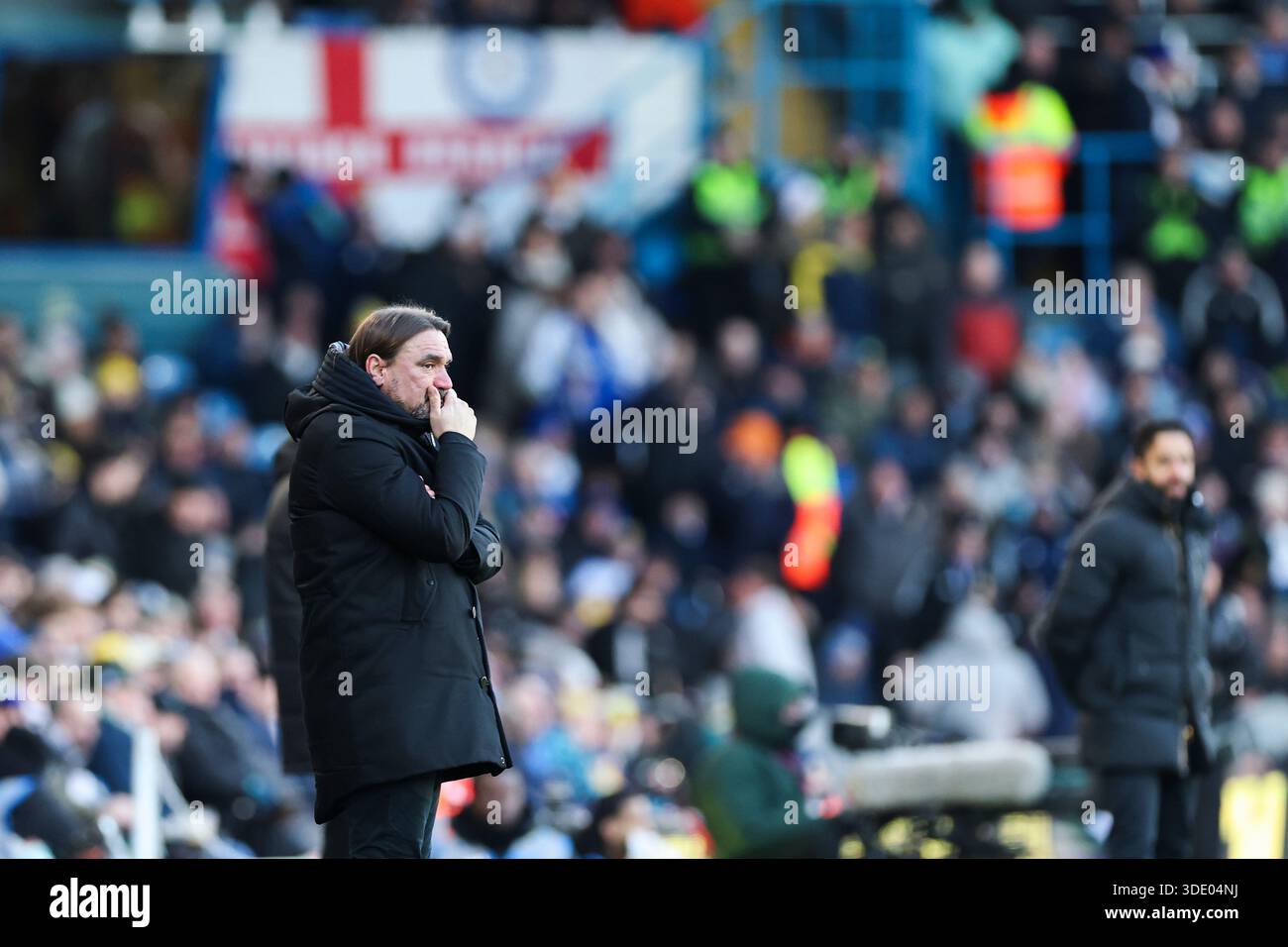 Leeds United Manager Daniel Farke [GER] reacts during the Leeds United ...