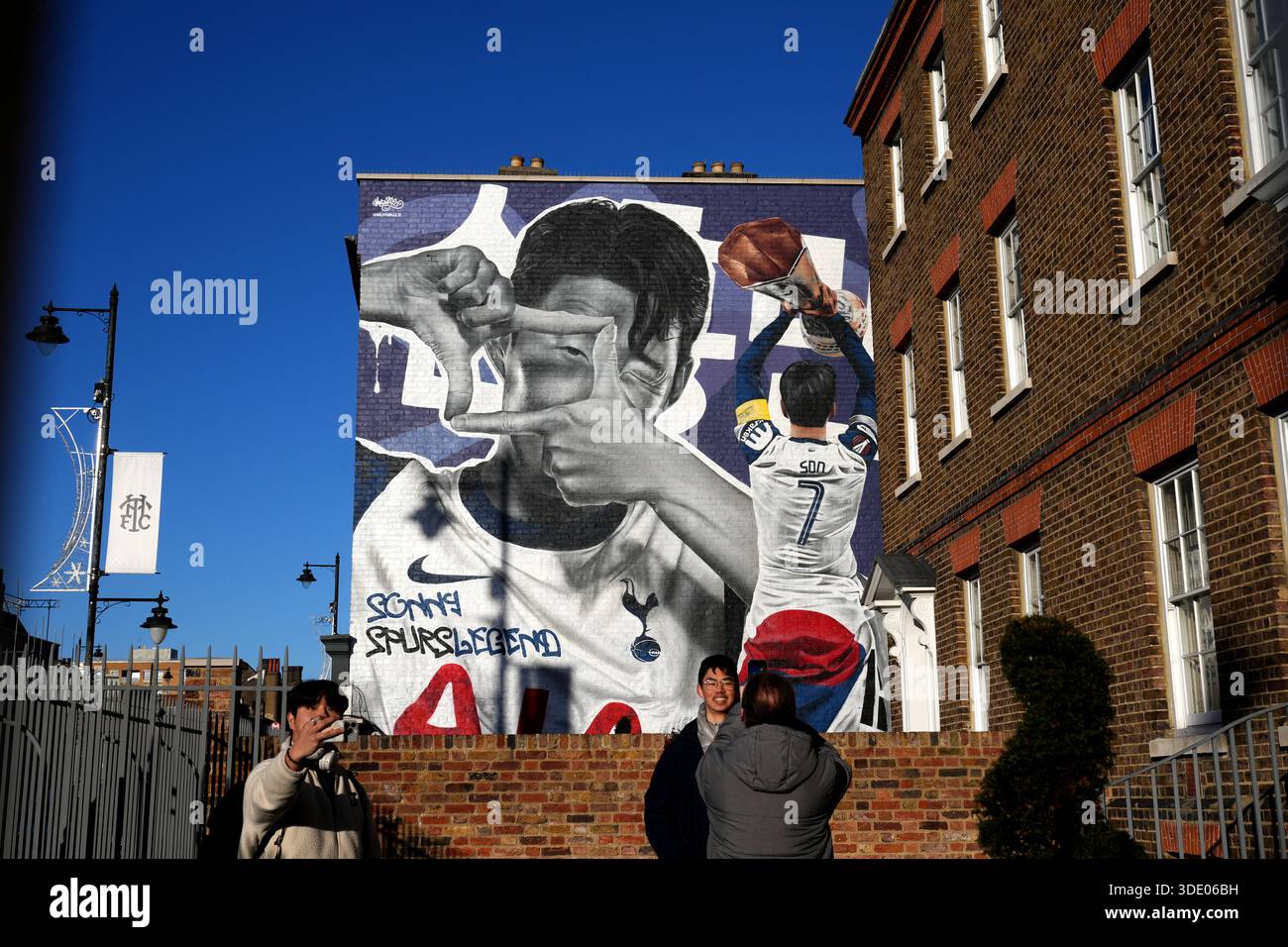 A mural of Son Heung-min ahead of the Premier League match at Tottenham ...