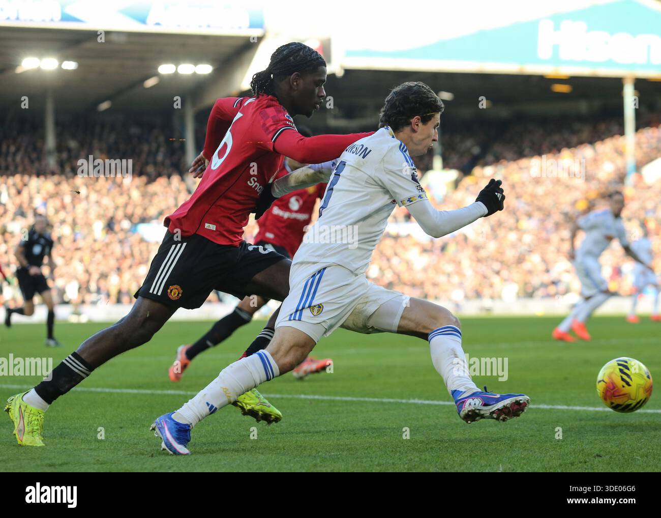 Brenden Aaronson of Leeds United breaks with the ball during the ...