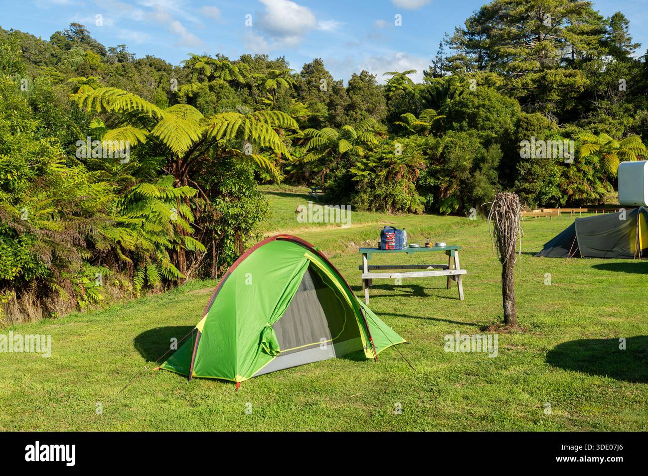 A small dome tent in Coast Road Holiday Park near Punakaiki, South ...