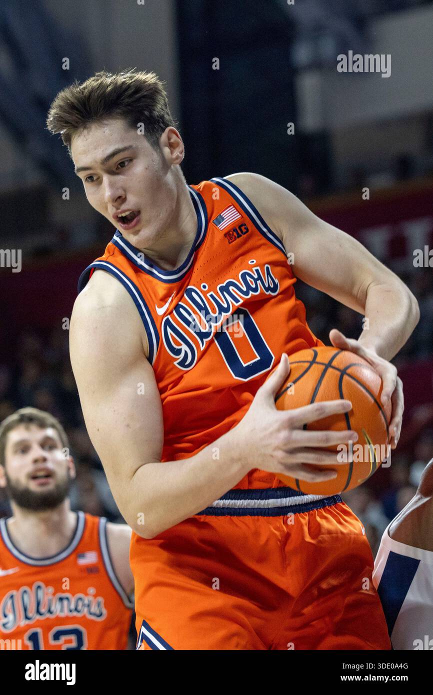 Illinois forward David Mirkovic (0) in action during an NCAA college ...