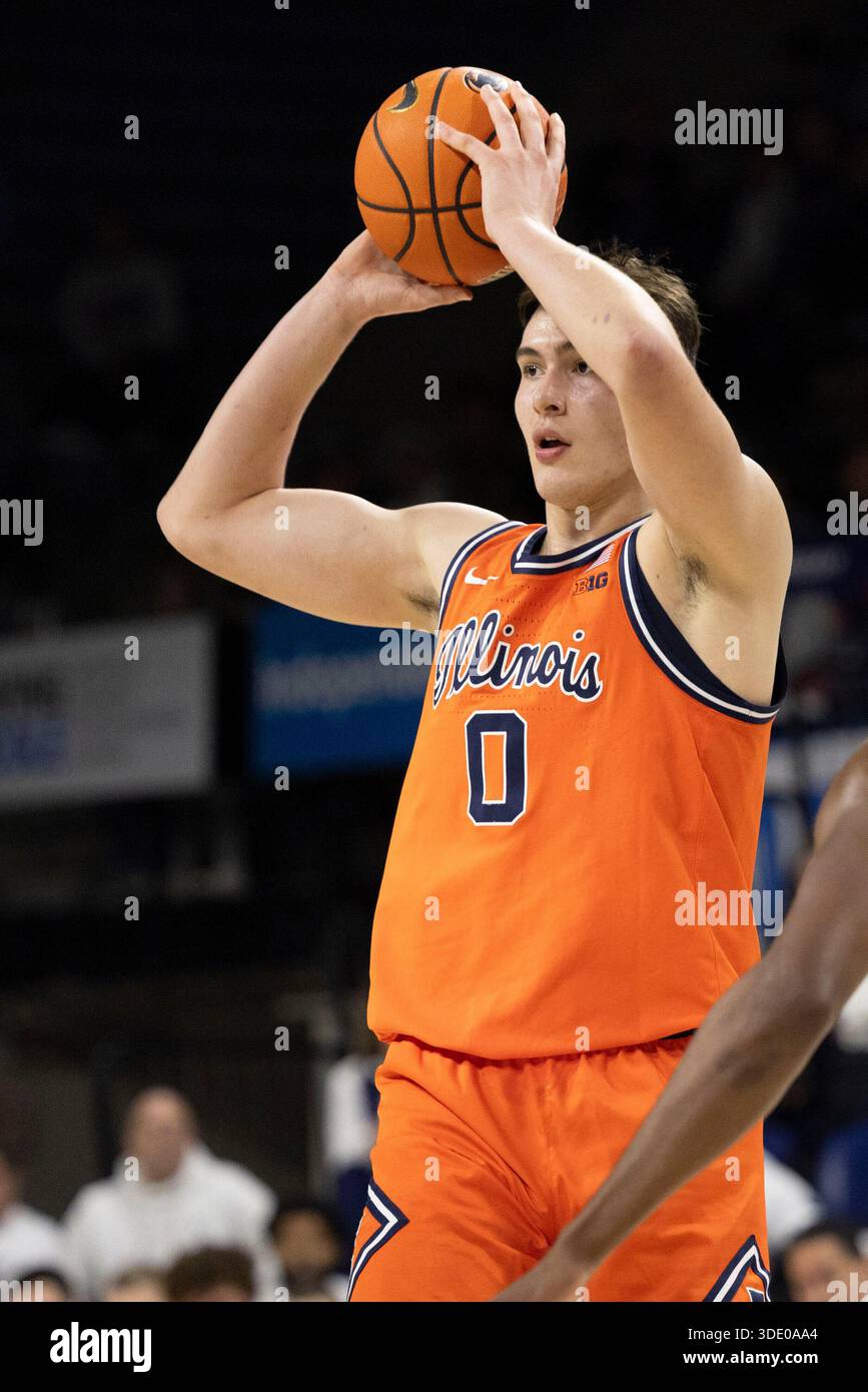 Illinois forward David Mirkovic (0) in action during an NCAA college ...