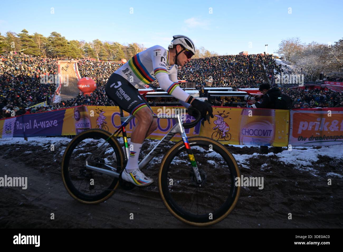 Dutch Mathieu Van Der Poel pictured in action during the men's elite ...