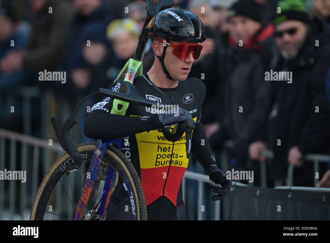 Belgian Thibau Nys pictured in action during the men's elite race at ...