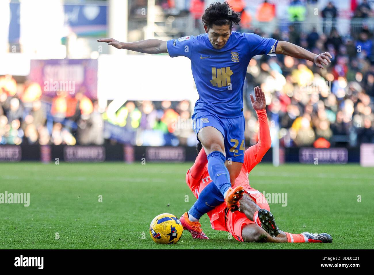 24, Tomoki Iwata of Birmingham City in action during the Sky Bet ...