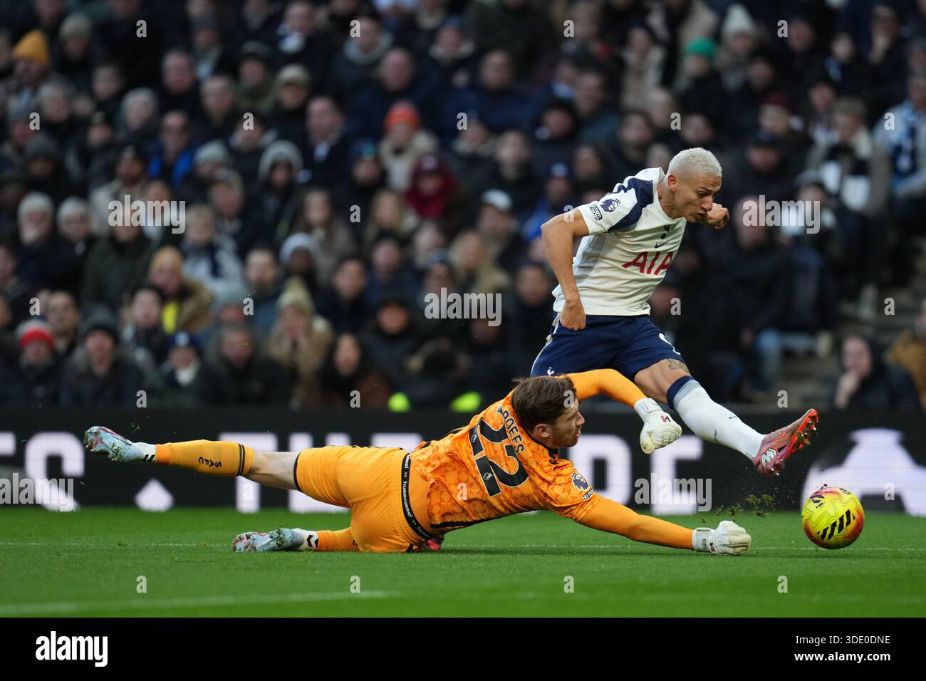 Richarlison of Tottenham Hotspur attempt is saved by Robin Roefs of ...